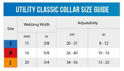 size chart collars | Pet Essentials Rototuna Hamilton