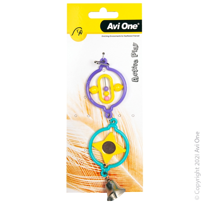 Avi One Twin Rings with Beads, Bell & Mirror | Pet Essentials Rototuna ...