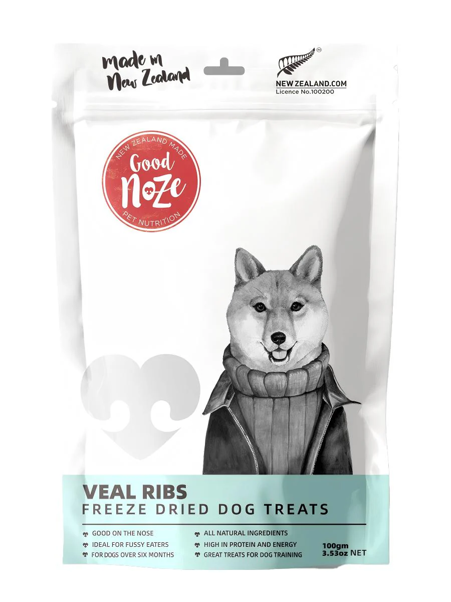 Good Noze Freeze Dried Veal Ribs 100gm | Pet Essentials Rototuna Hamilton